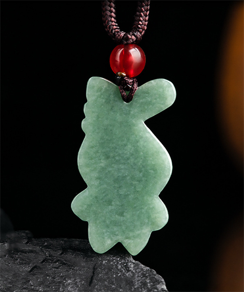 Natural Jade Cute Rabbit Pendant Necklace