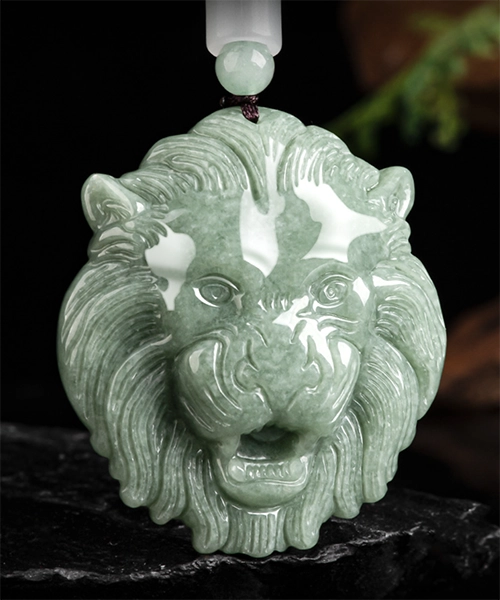 Lion Jadeite Natural Jade Pendant