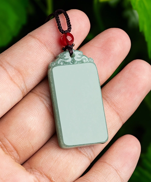 Natural Jade Simple Flat Pendant