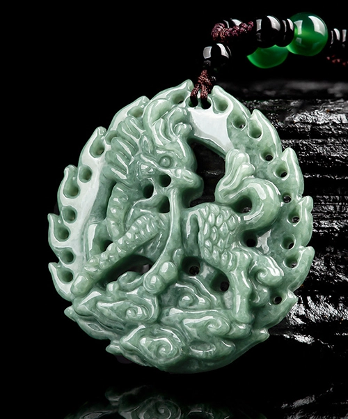 Kirin Hollow Natural Jade Pendant