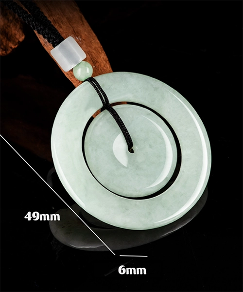 Natural Jade Donut Ring Pendant