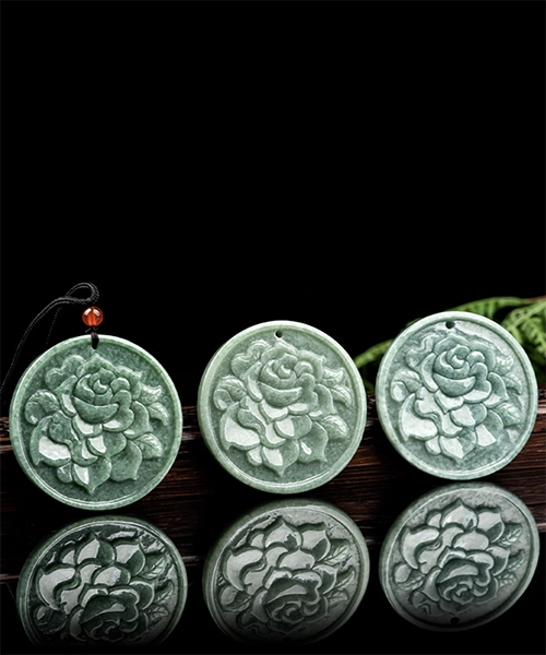 Rose Flower Natural Jade Pendant