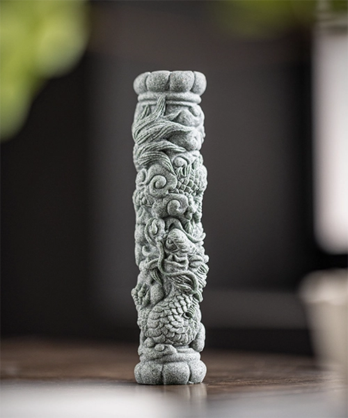 Dragon Column Sand Stone Ornament