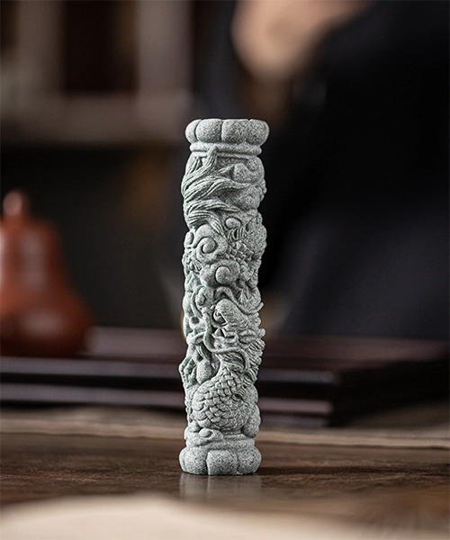 Dragon Column Sand Stone Ornament