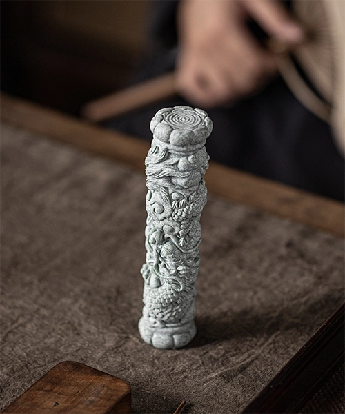 Dragon Column Sand Stone Ornament