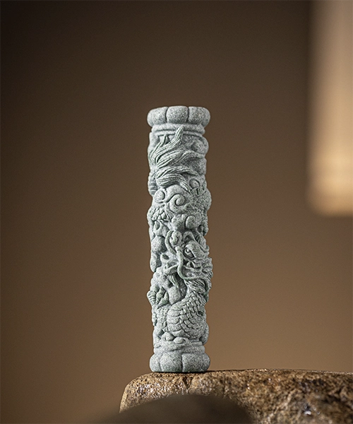 Dragon Column Sand Stone Ornament